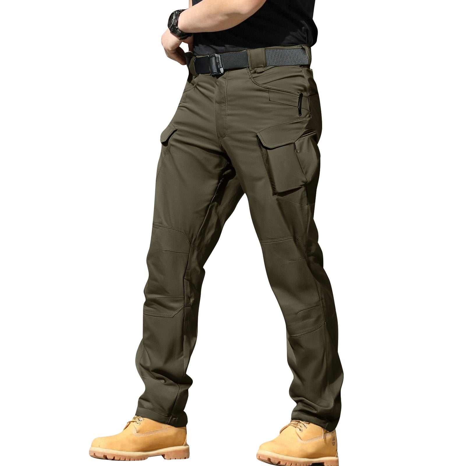 Mlqidk Men's Cargo Tactical Pants Quick Dry Baggy Outdoor Cargo Pants ...