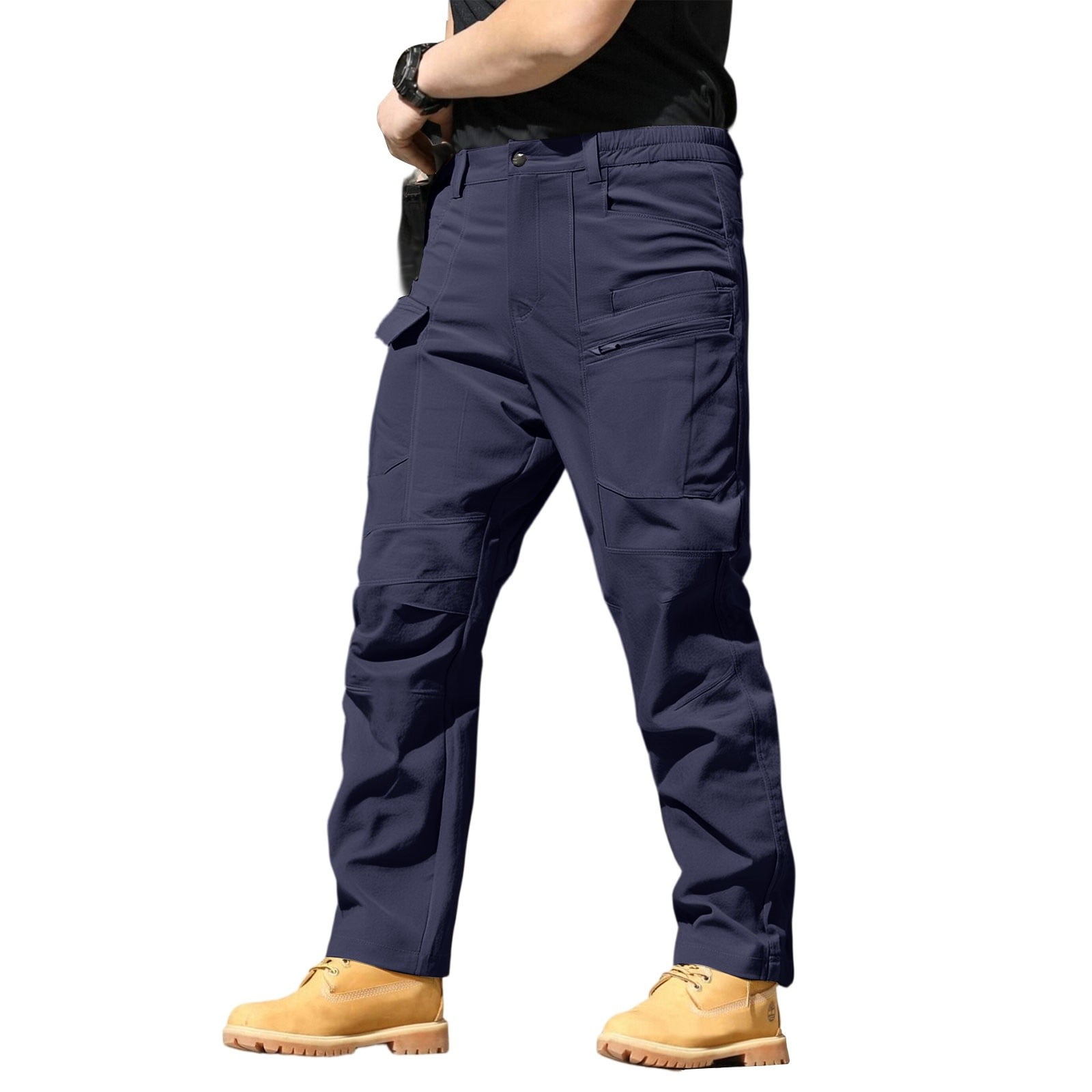 Mlqidk Men's Military Cargo Pants Durable Ripstop Water Resistant ...