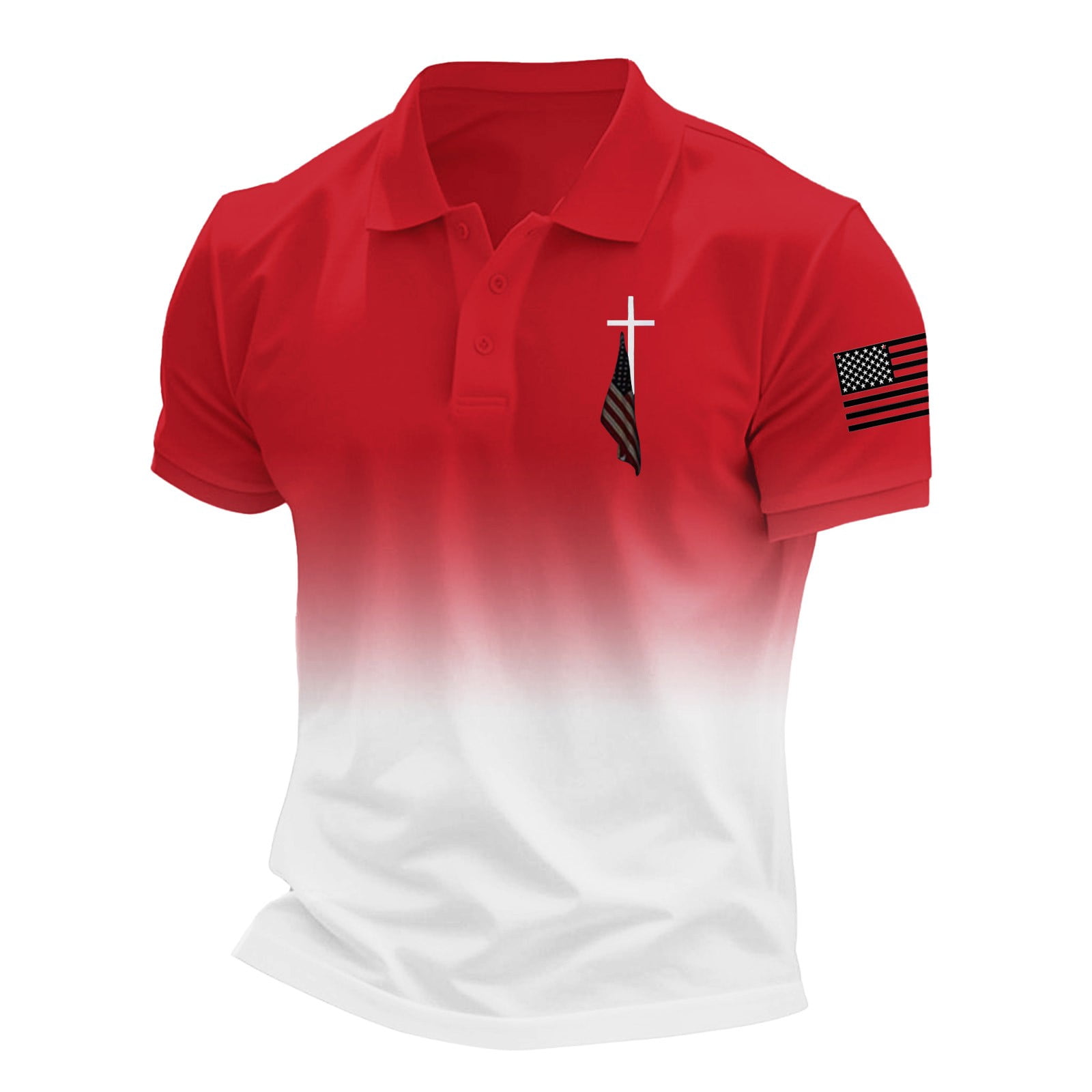 Mlqidk Men's Polo Shirt Quick Dry Casual American Flag Golf Shirt ...