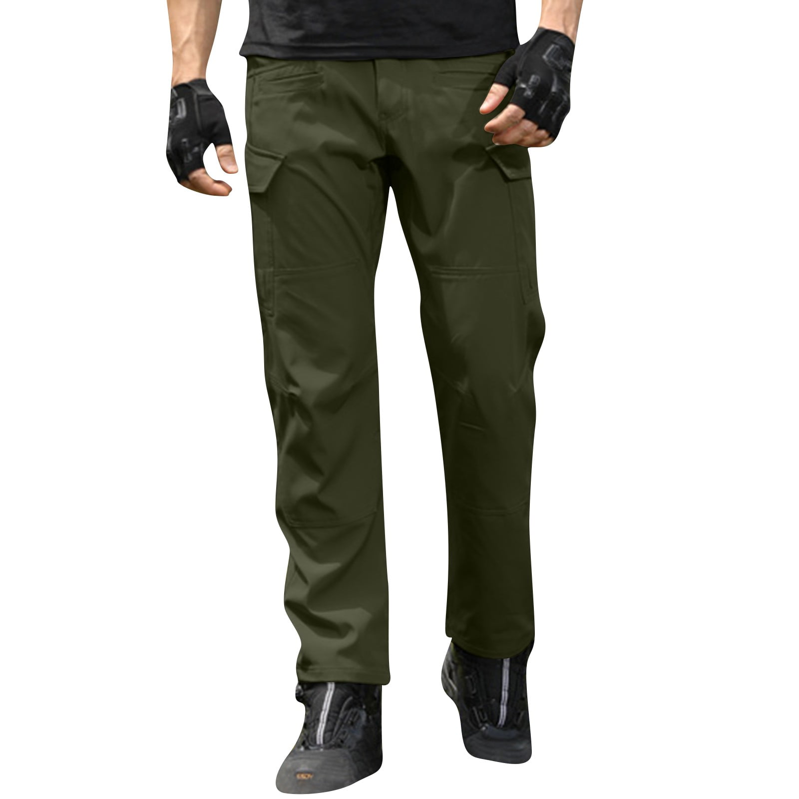 Mlqidk Men's Tactical Cargo Pants Durable Ripstop Water Resistant Work ...
