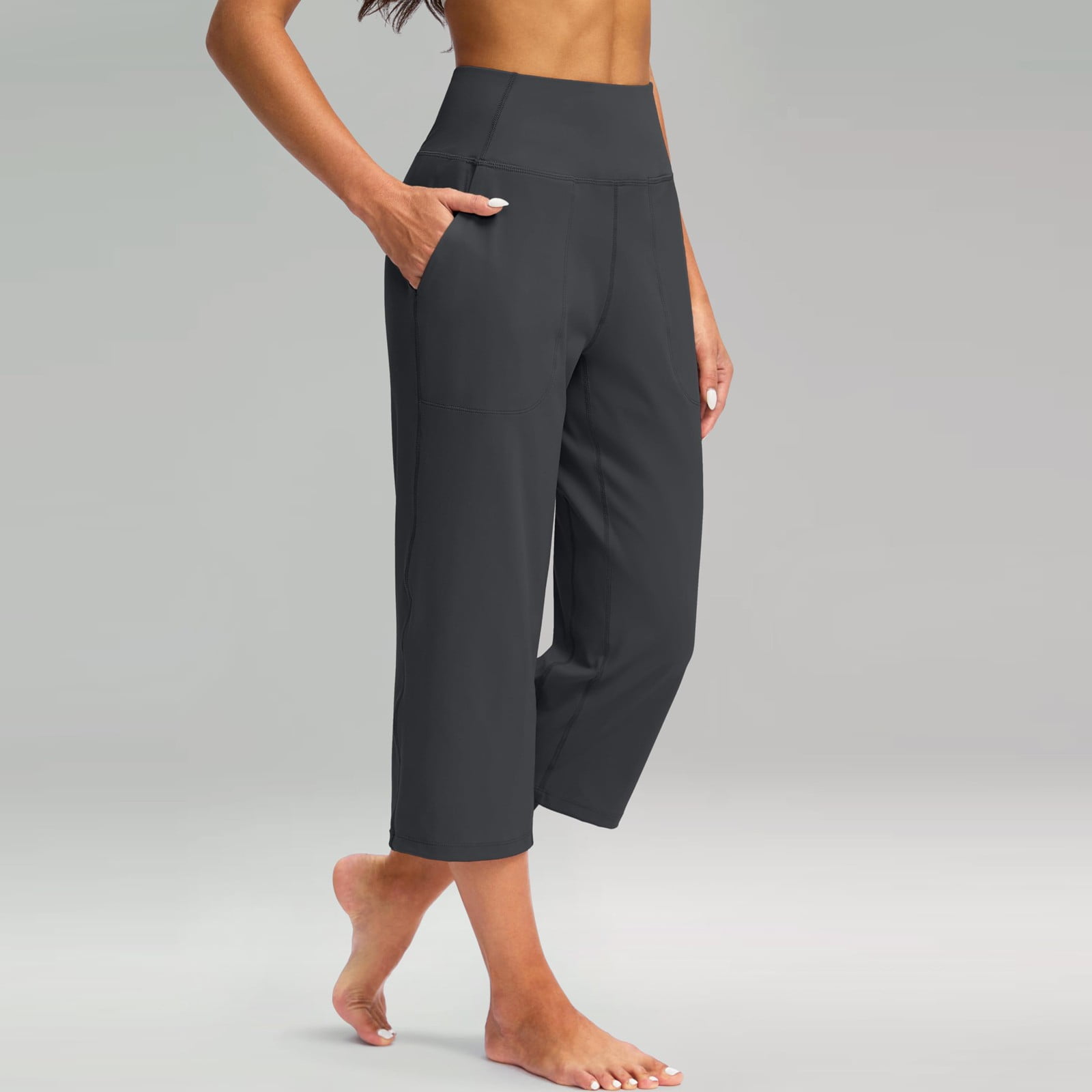 TQWQT Plus Size Capris for Women High Waist Athletic Exercise Crop ...
