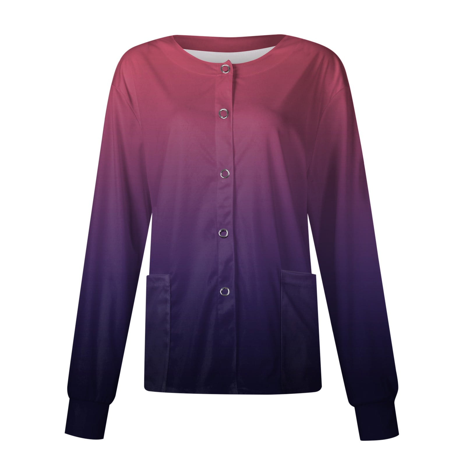 Mlqidk Scrub Jackets for Women Clearance Gradient Printed Nurse ...