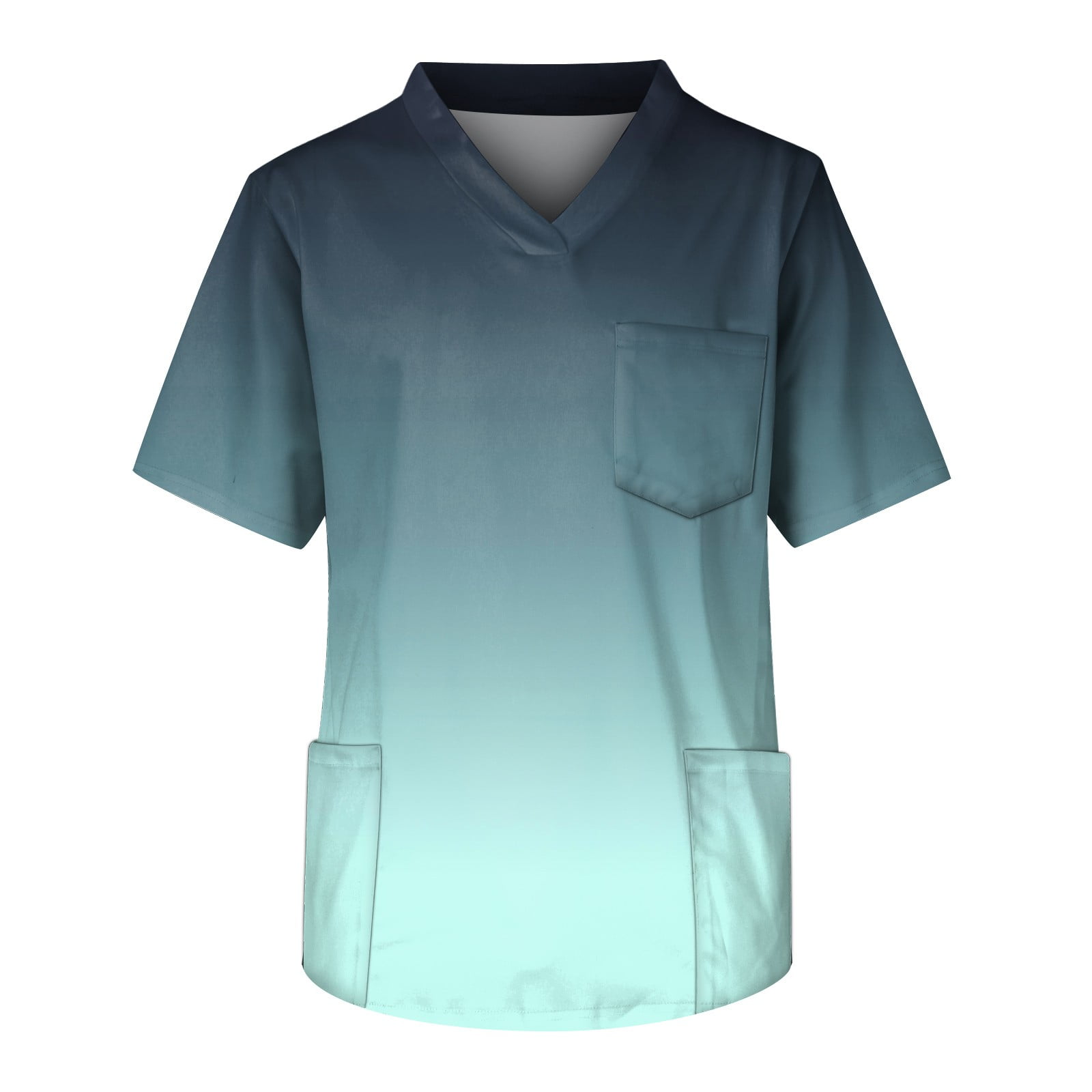 Mlqidk Scrub Tops For Men Gradient Print Nurse Uniforms For Men Short
