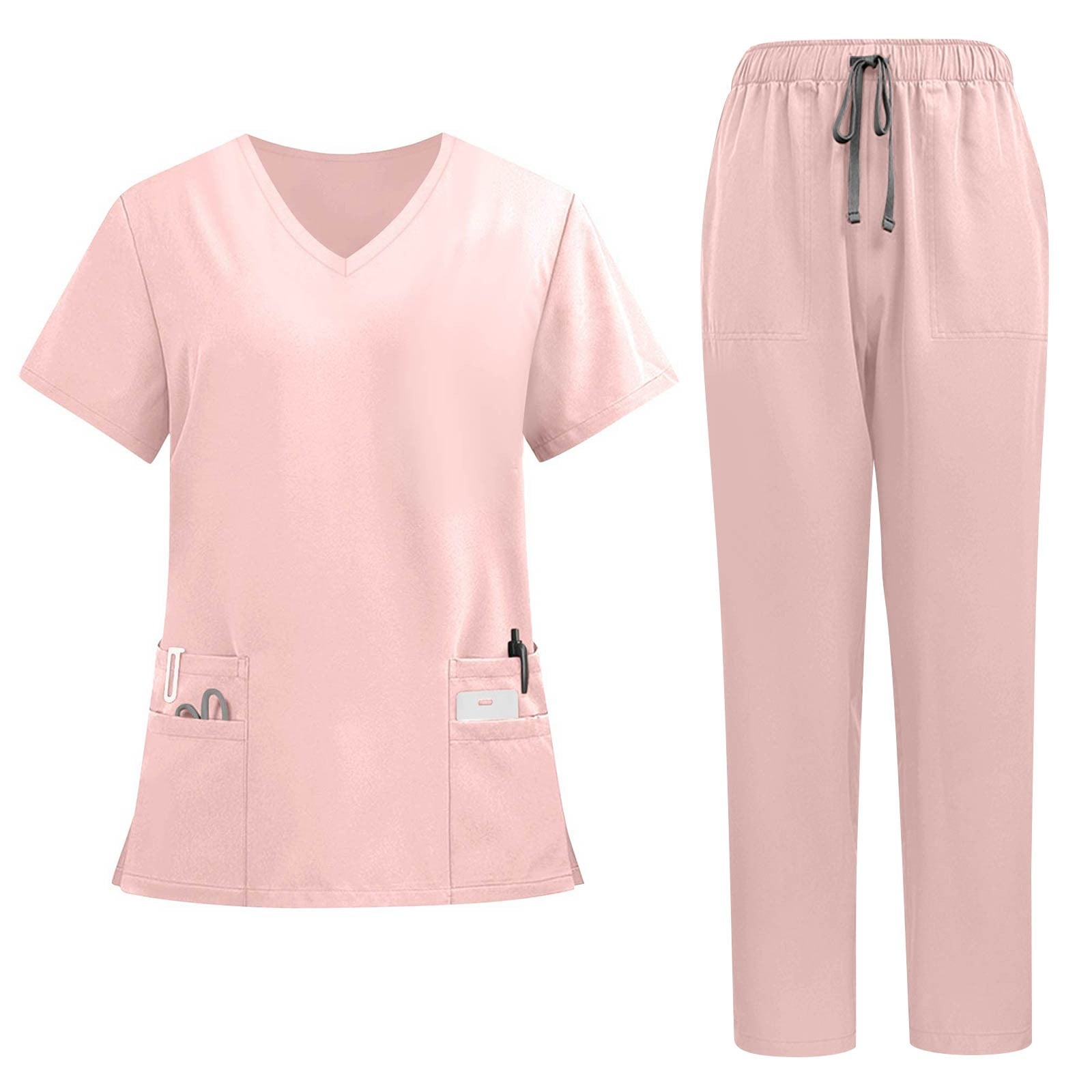 Mlqidk Scrubs for Women Set Clearance Plus Size Jogger Scrubs Stretchy ...