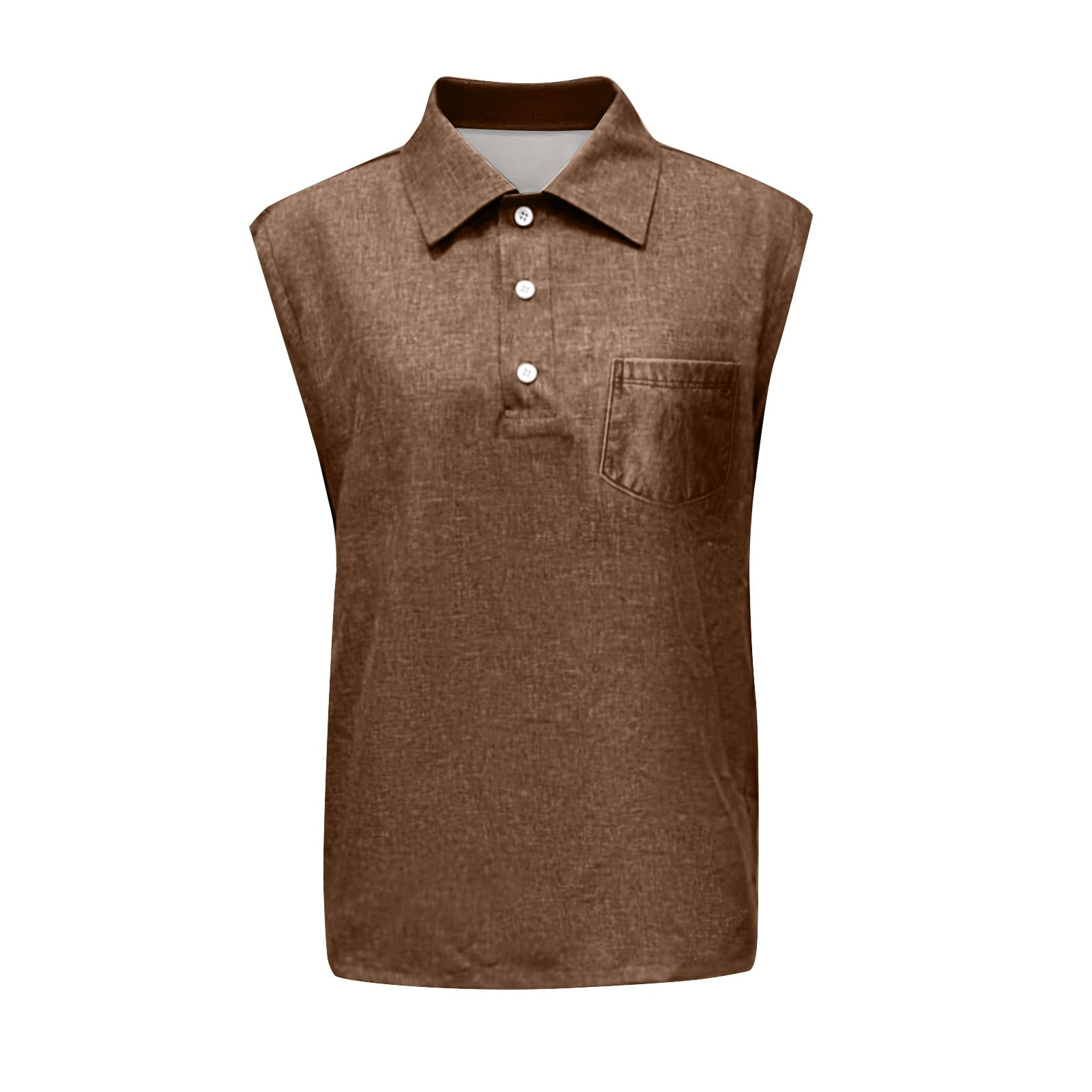 Mlqidk Summer Tops 2025 Men's Polo Shirt Denim Sleeveless Button Down ...