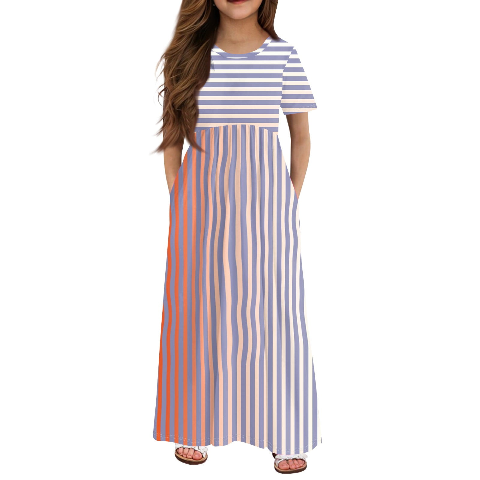 Mlqidk Tween Girl Clothes Size 10-12 Casual Floral print Short Sleeve ...