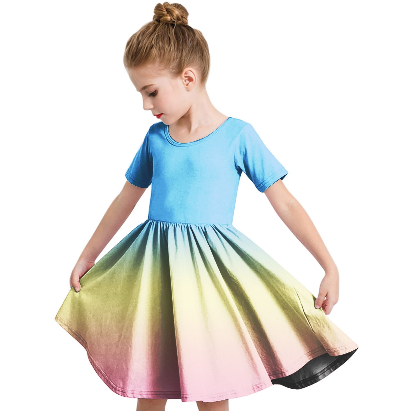 Mlqidk Tween Girl Clothes Size 10-12 Casual solid color Twirl Dresses ...