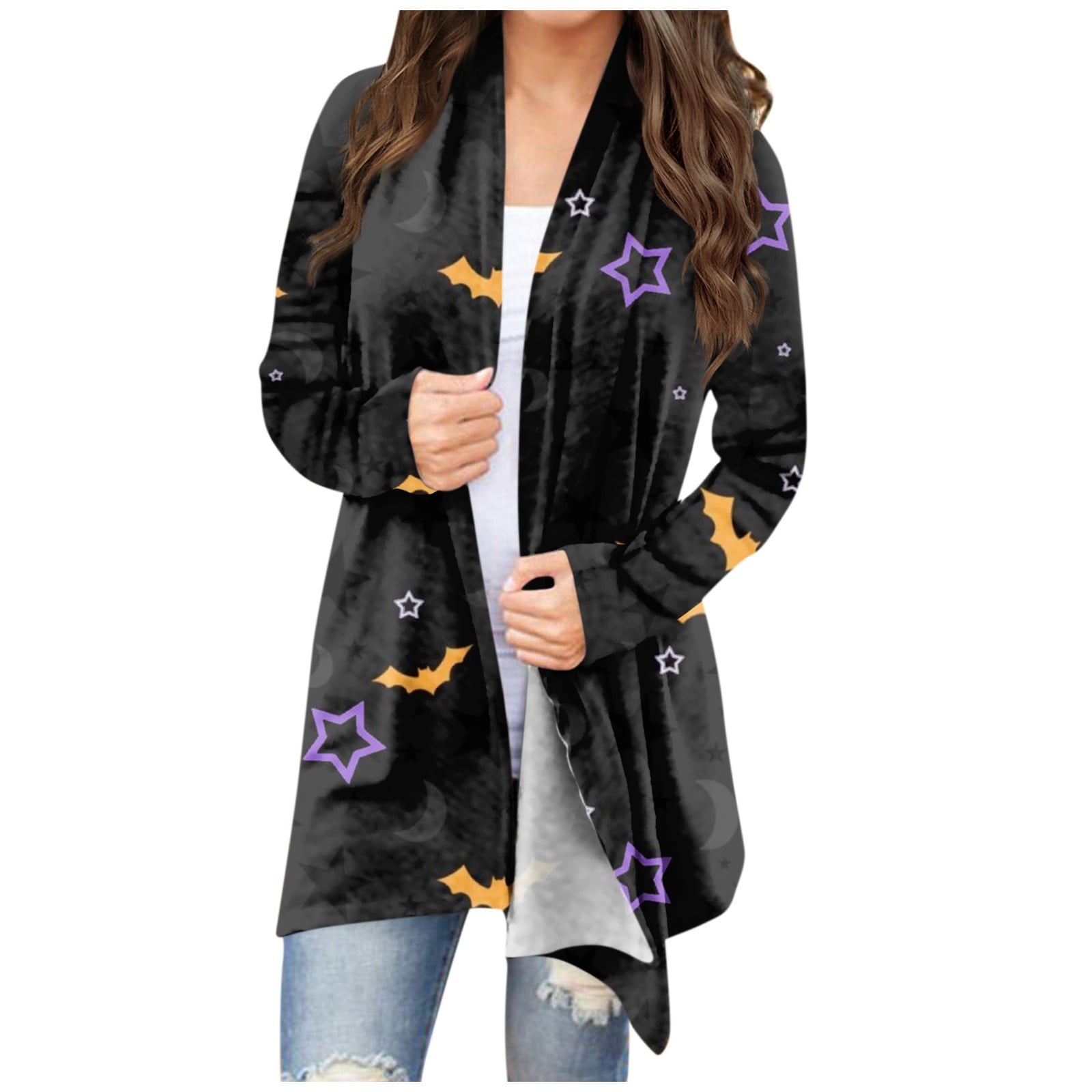 Mlqidk Womens Cardigan Sweaters Halloween Cardigan Casual Long Sleeve ...