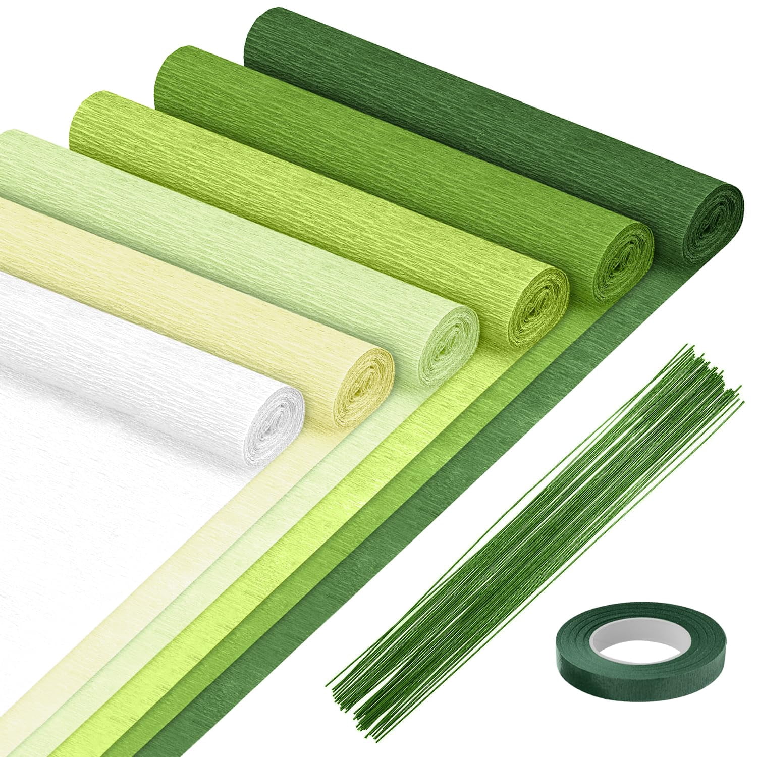Mlurcu Crepe Paper - MFF30 6 Rolls Green Crepe Streamers, 10 Inch Wide ...