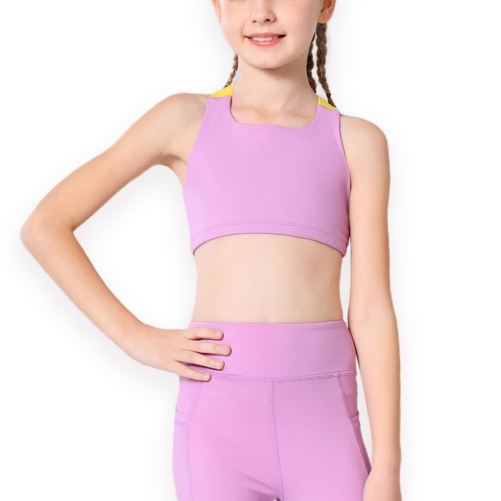 Mlzmgr 5-13 Years Girls Tee Shirts Sleeveless Crop Tops Stretchy ...