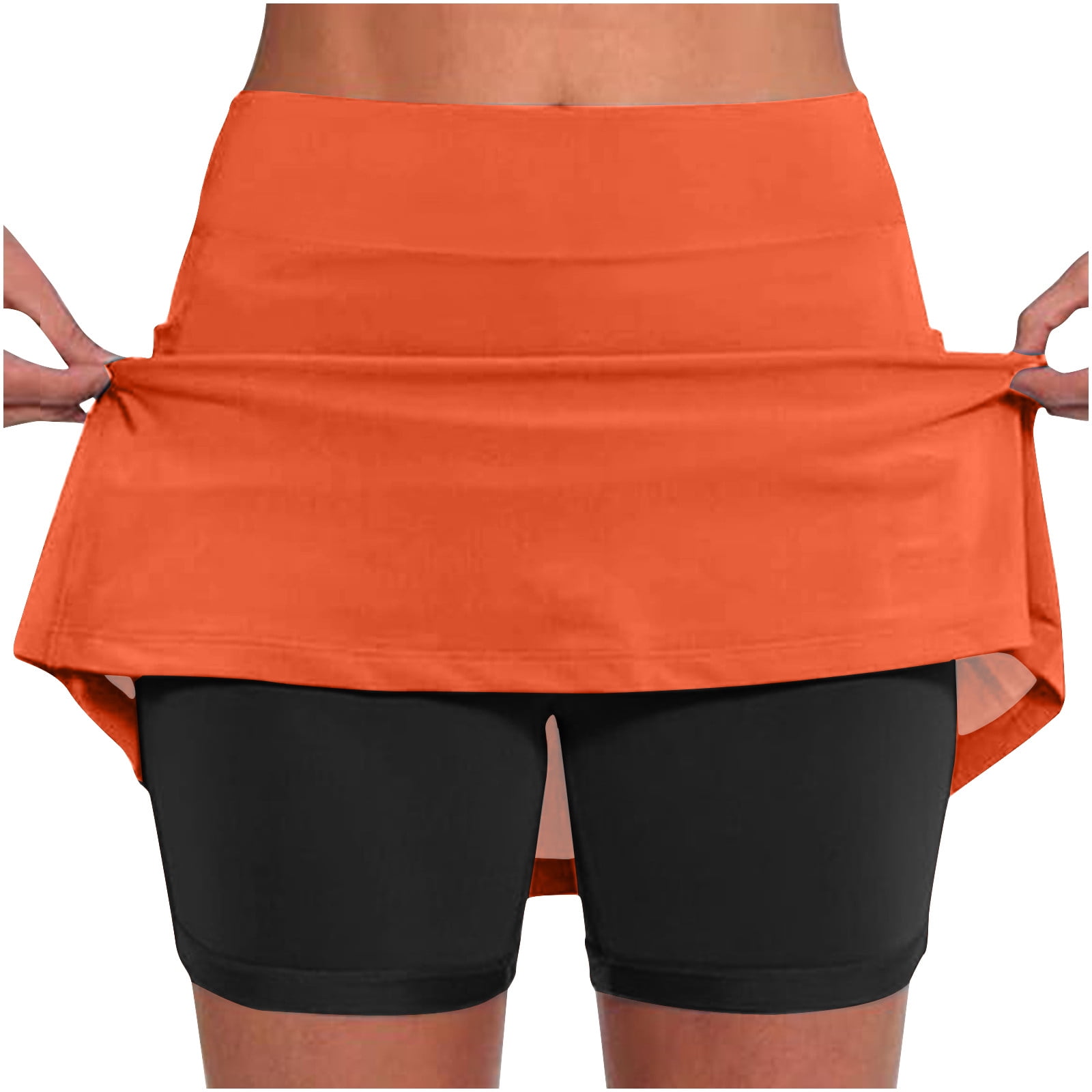 Mlzmgr Plus Size Running Shorts for Women 2 In1 Elastic Waist Athletic ...