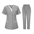Mlzmgr Women's Nurses Sets Short Sleeve Tunic Uniform Clinic Carer V ...