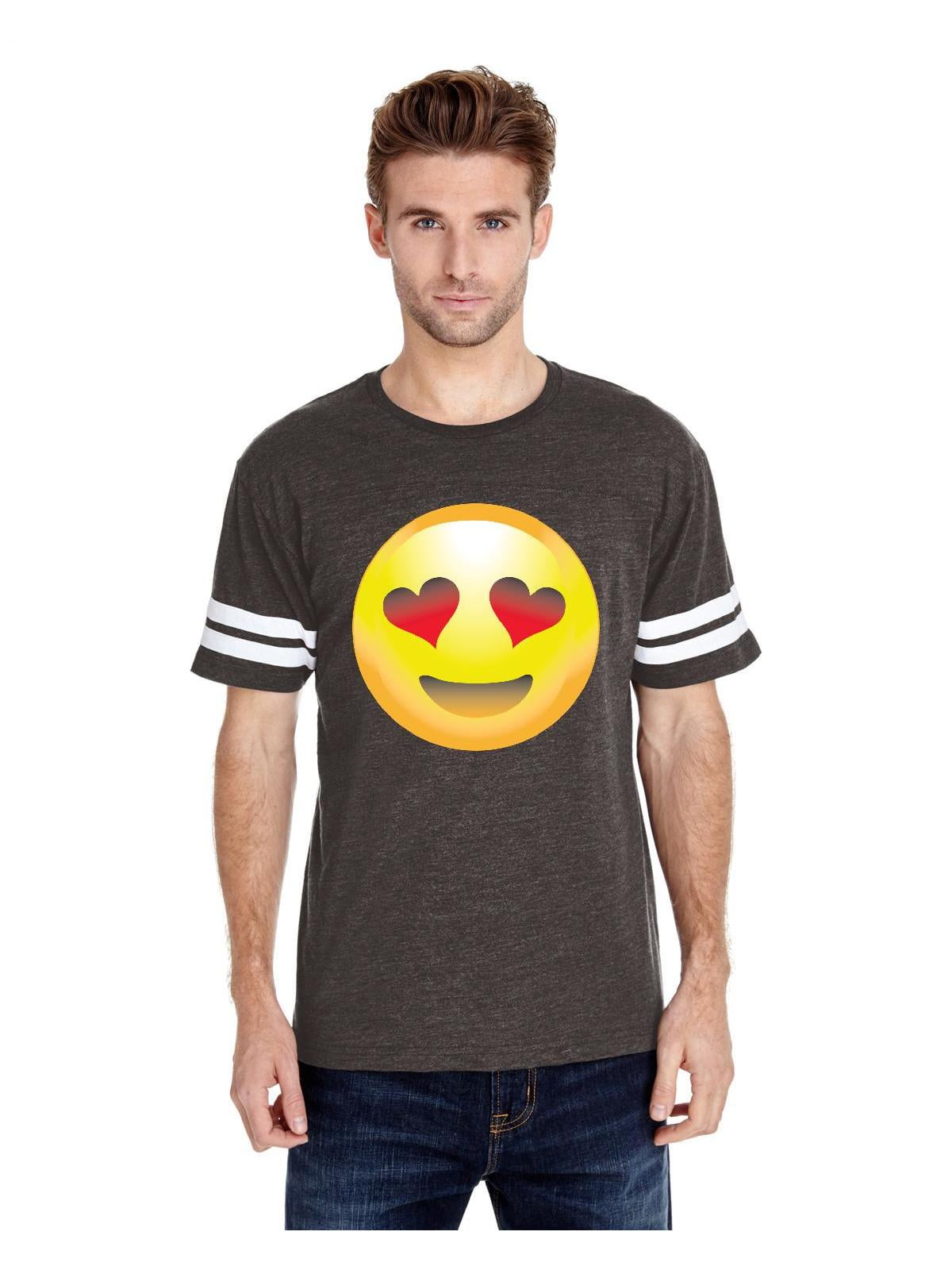 Mens Football Fine Jersey T-shirts - Emoji Smiling Face - Walmart.com