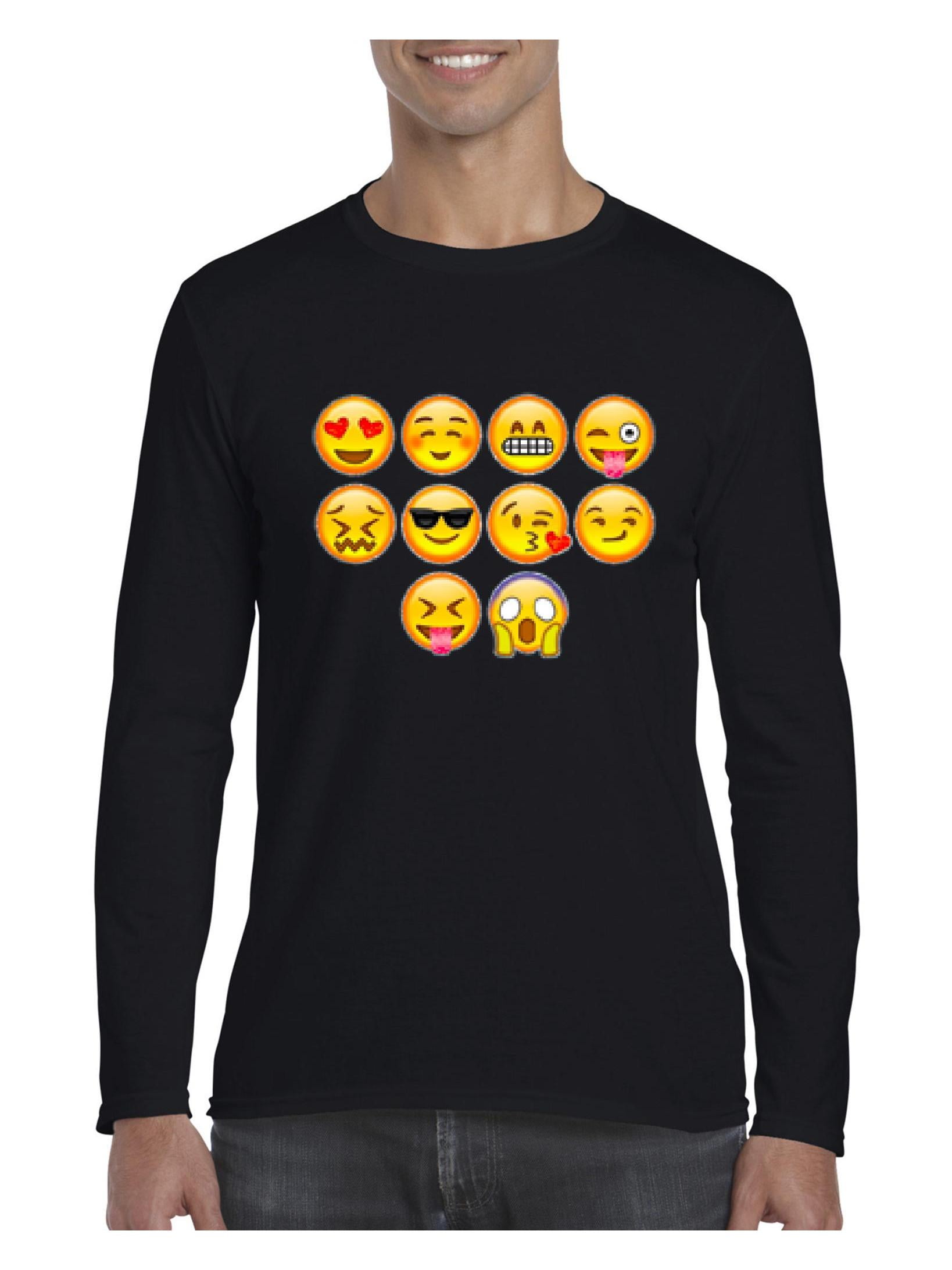 MmF - Mens Long Sleeve T-Shirts, up to Size 5XL - Emoji Entourage ...