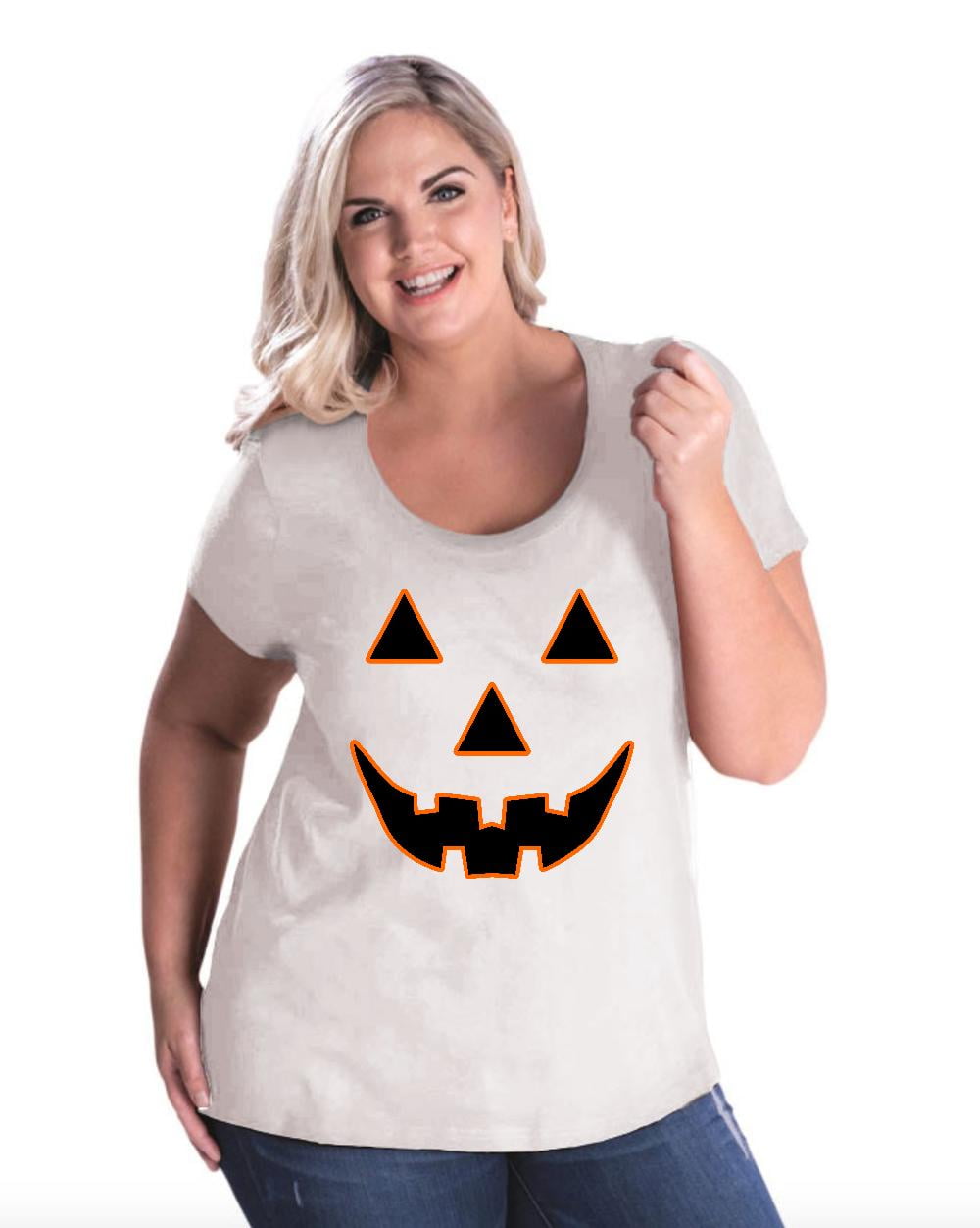 Artix - Women's Plus Size Curvy T-Shirt - Halloween Costume Pumpkin ...