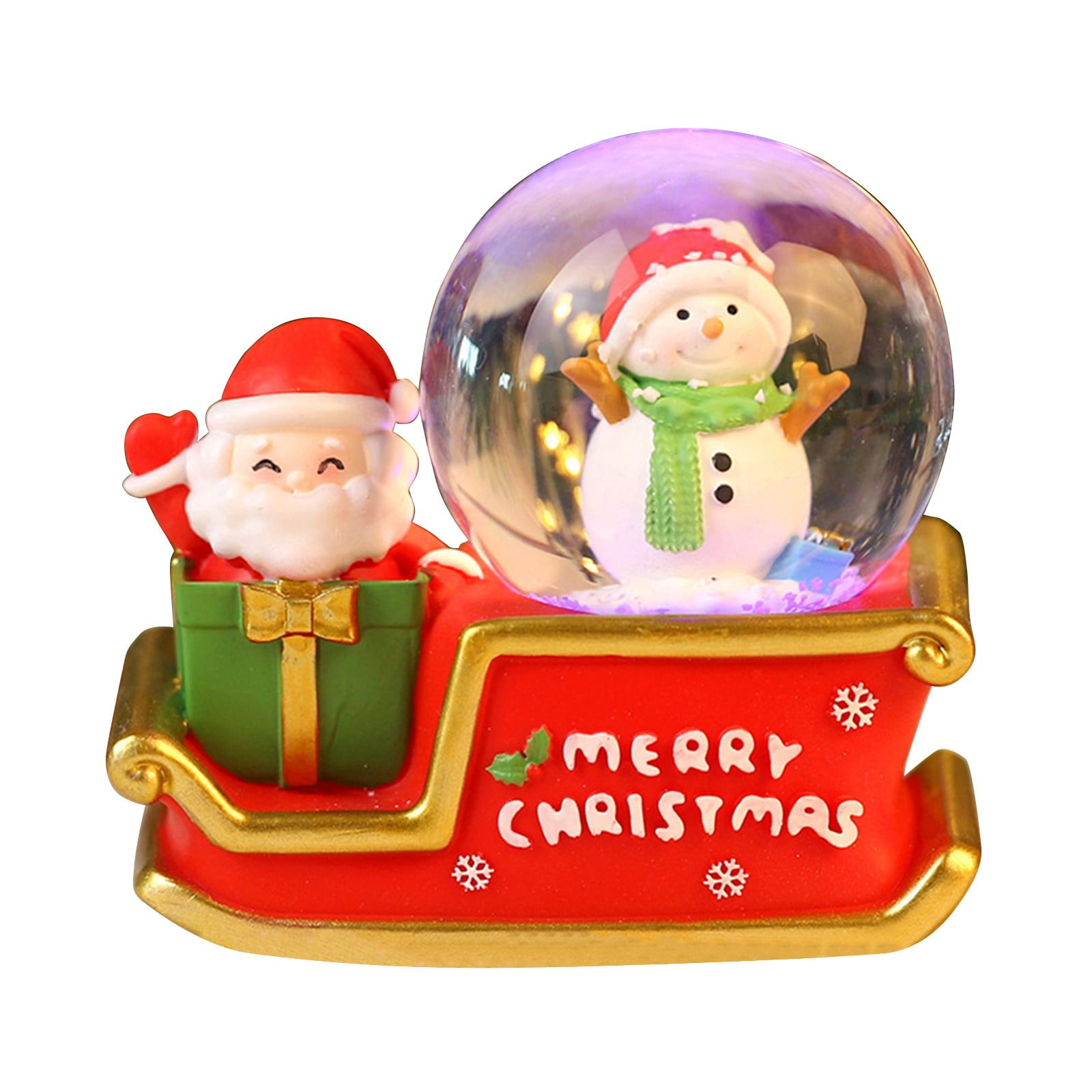 Mmeneyy 11.3" Musical Christmas Snow Globe with Swirling Glitter, Light ...
