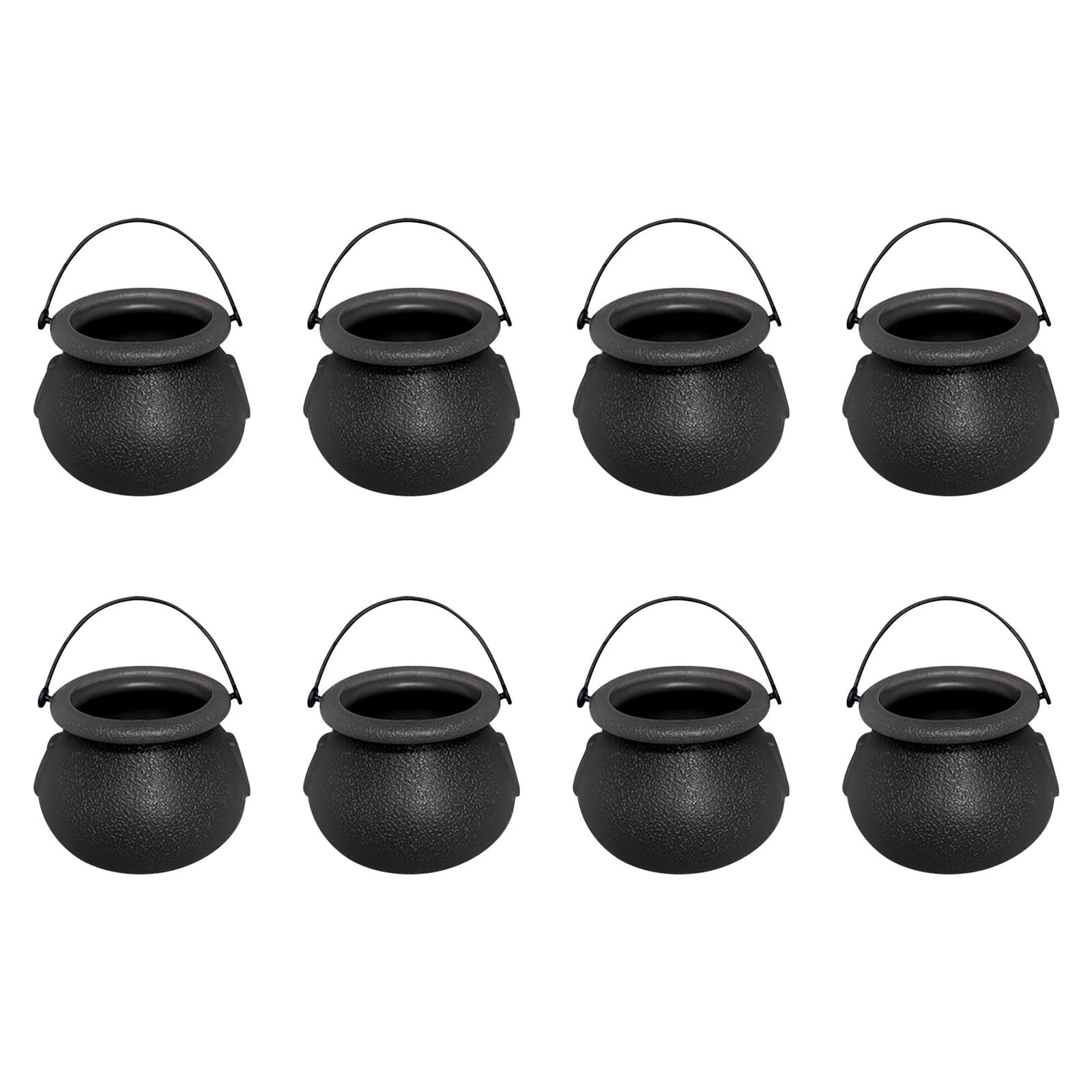 Mmeneyy 8pcs Mini Black Cauldron with Handle Halloween Mini Witch ...