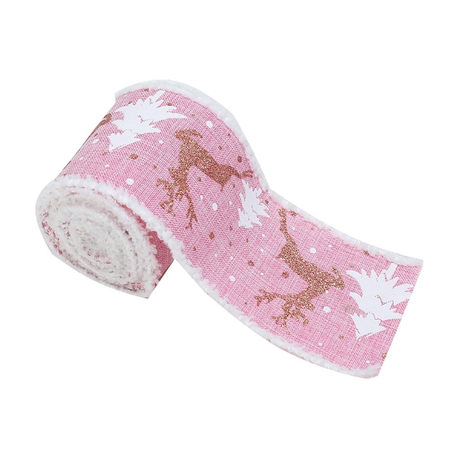 Mmeneyy Christmas Webbing White Velvet Trimmed Gift Box Wrapping Ribbon ...