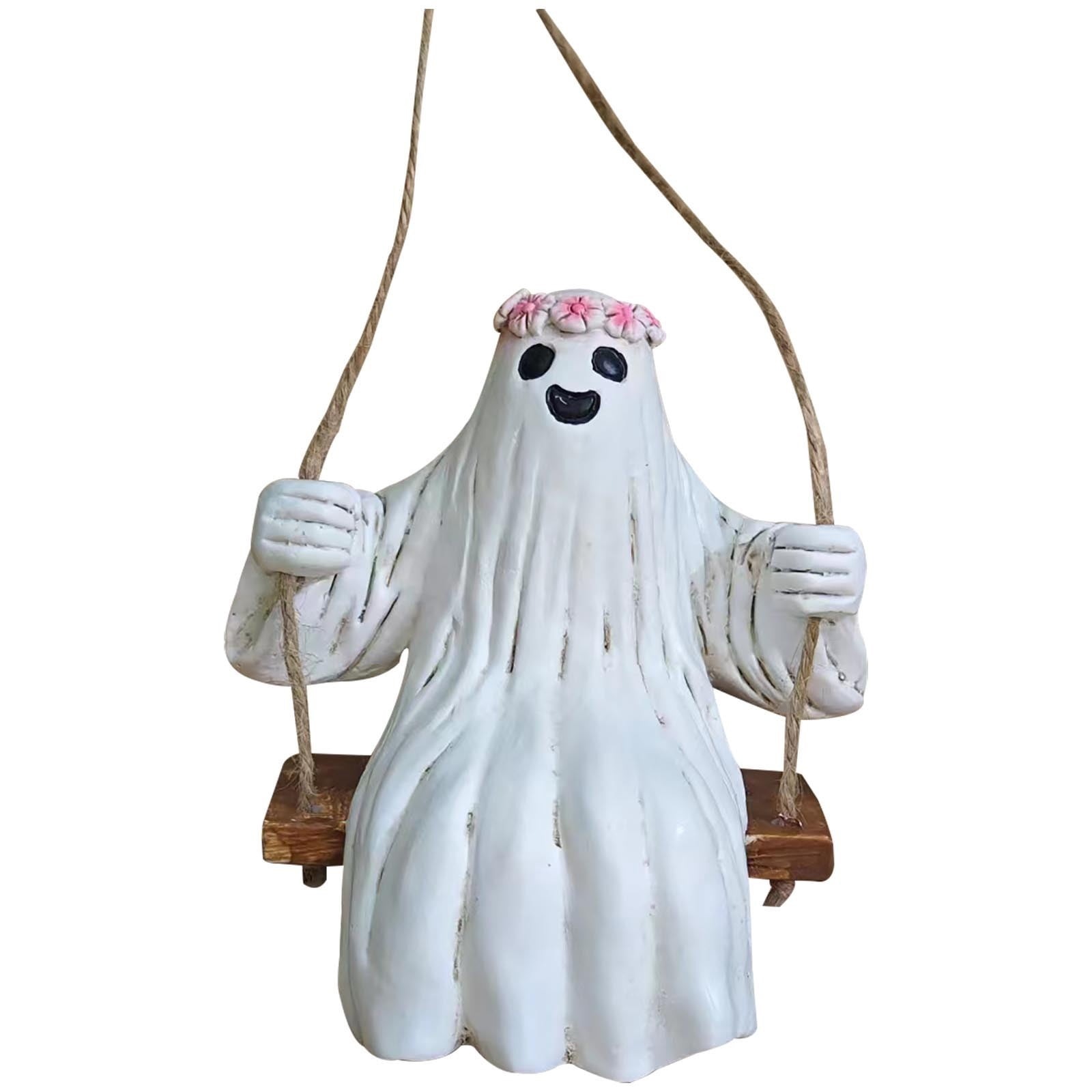 Mmeneyy Halloween Swing Ghost Statue Outdoor,White Ghost Lover Figurine ...