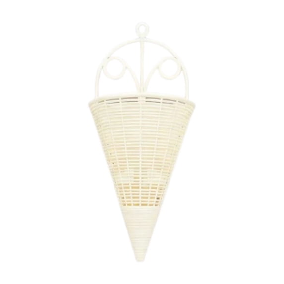 Mmeneyy Wall Mounted Cone Shaped Flower Pot, Conical Faux Rattan ...