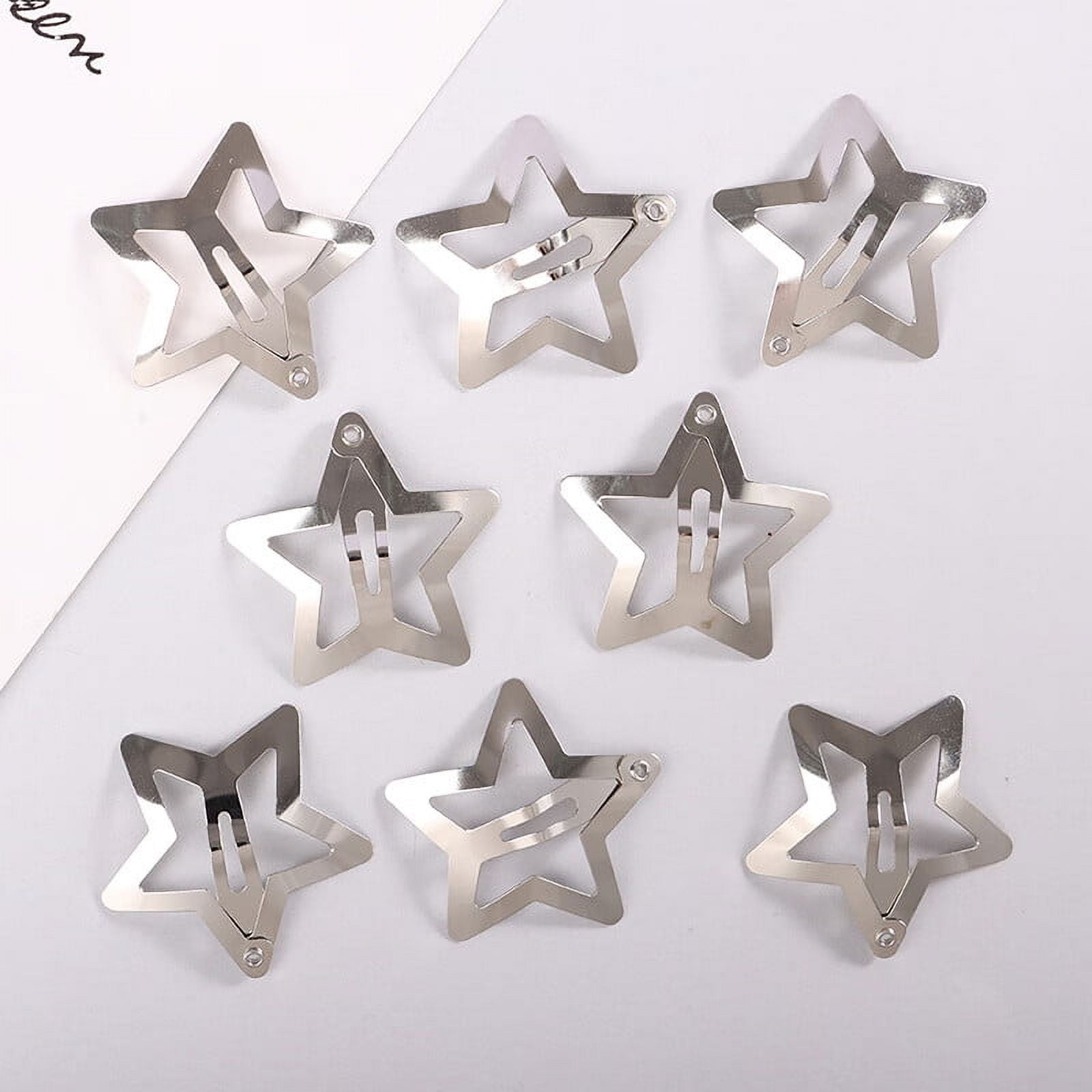 Mmucco 4Pcs Silver Color Star Bb Hairpin Minimalist Star Snap Hair Clip ...