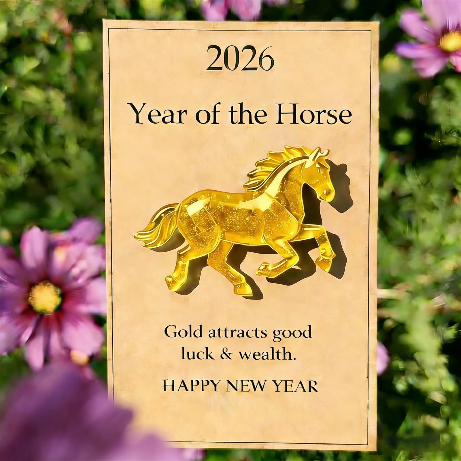 Mnhhatv Pocket Horse Year Card Healing Pocket Card, Lucky Inspirational ...