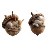Mnhhatv Resin Forest Christmas Ornaments - Forest Animal Figurines (Owl ...