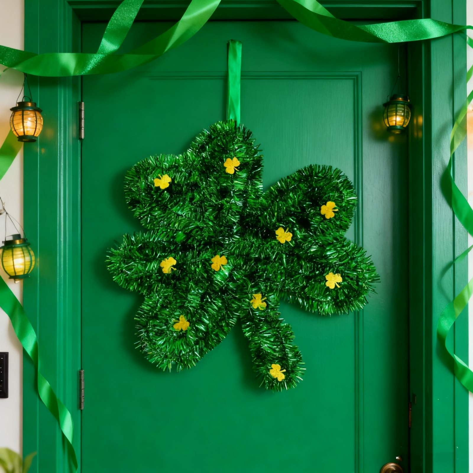 St. Patrick’s Day Shamrock Door Hanging, Irish Front Door Sign, Wooden ...