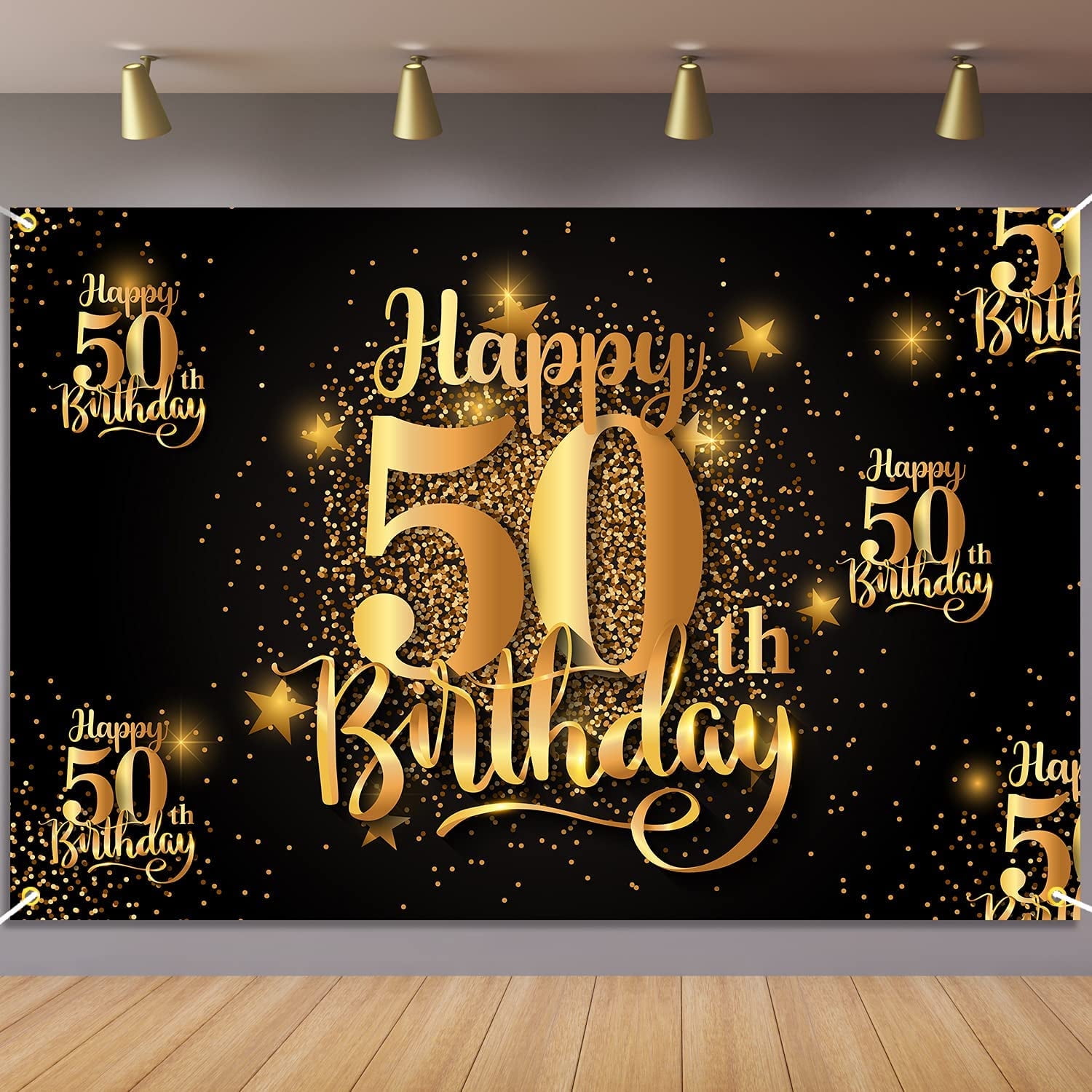 Mnixy Happy 50th Birthday Backdrop Banner Step and Repeat 50 Years Old ...