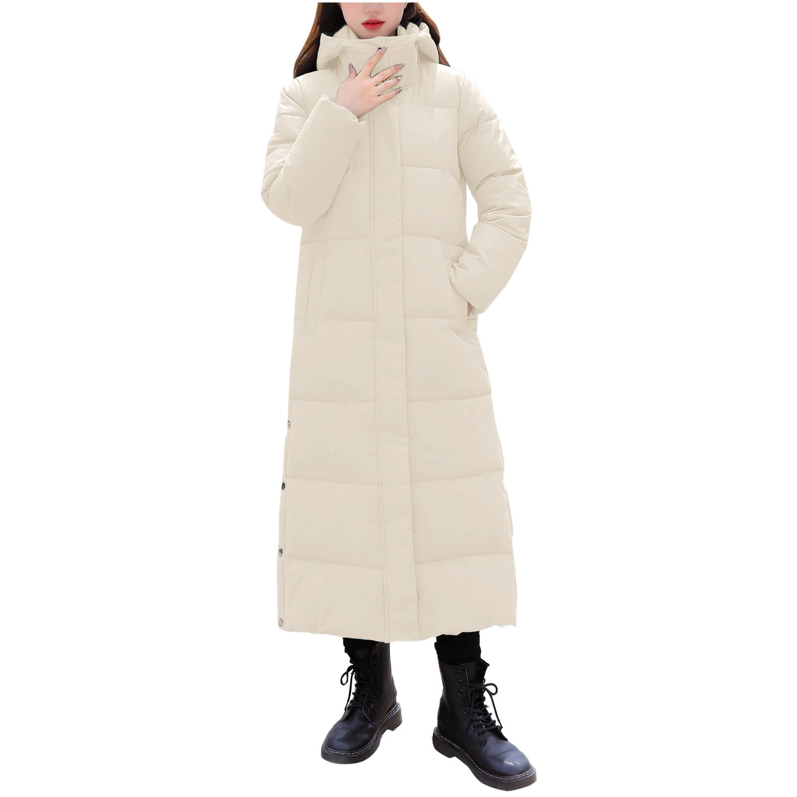 Mnjin Womens Winter Coats Women Full Zipper Winter Puffer Coat Quilted ...