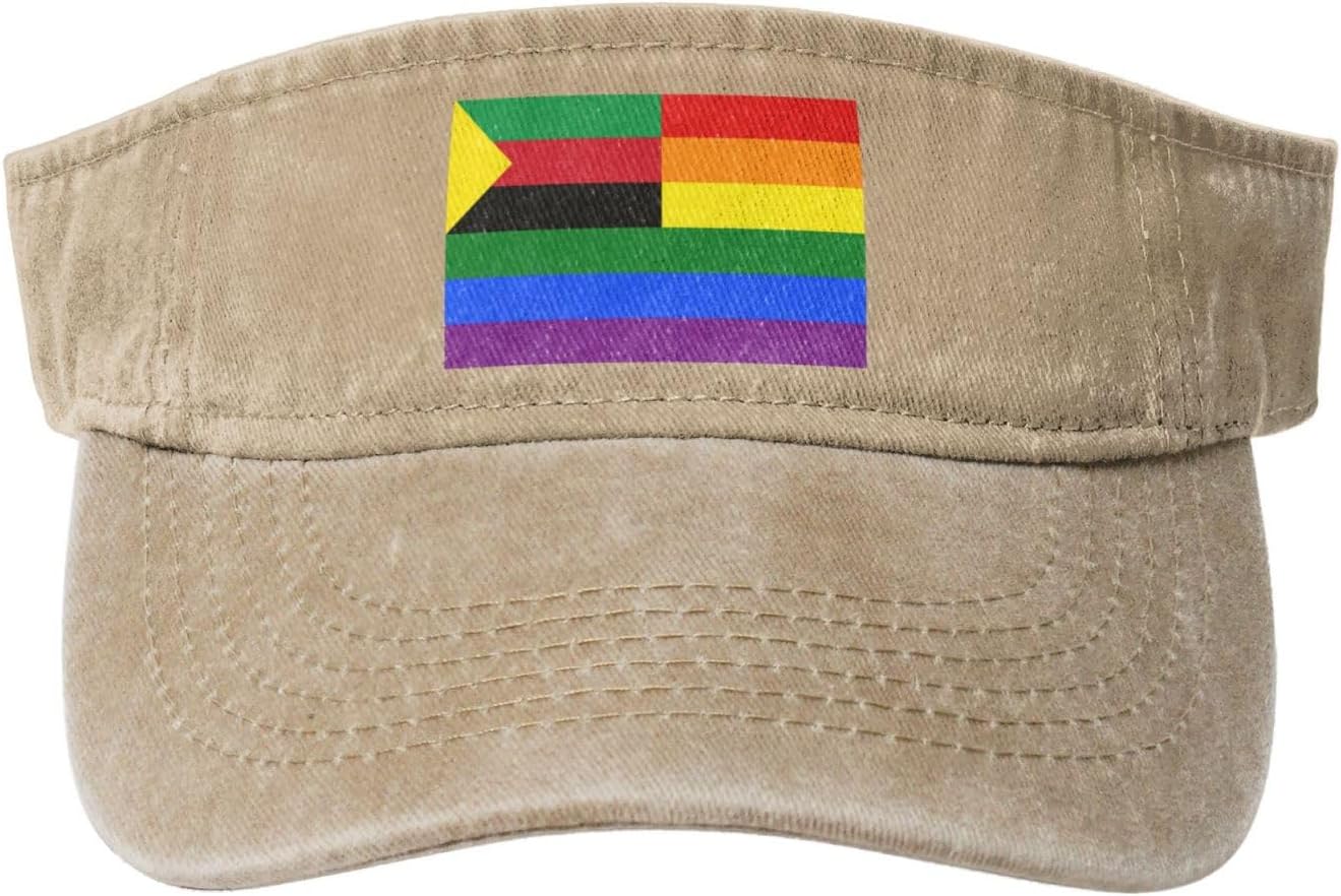 Mnla Flag Rainbow Flag Sun Visor Hats for Women Men Sun Hat Cotton Golf ...