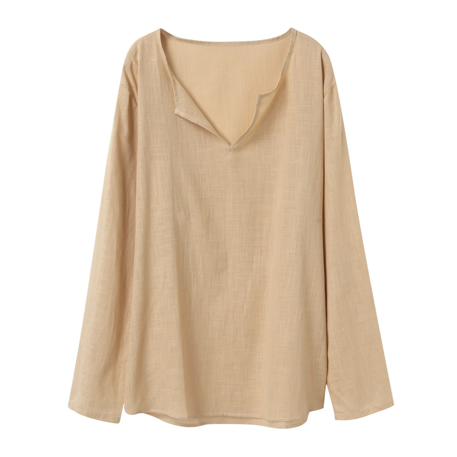 Mnyotv Cute Spring Tops for Men Men's Casual Solid Color V Neck Long ...