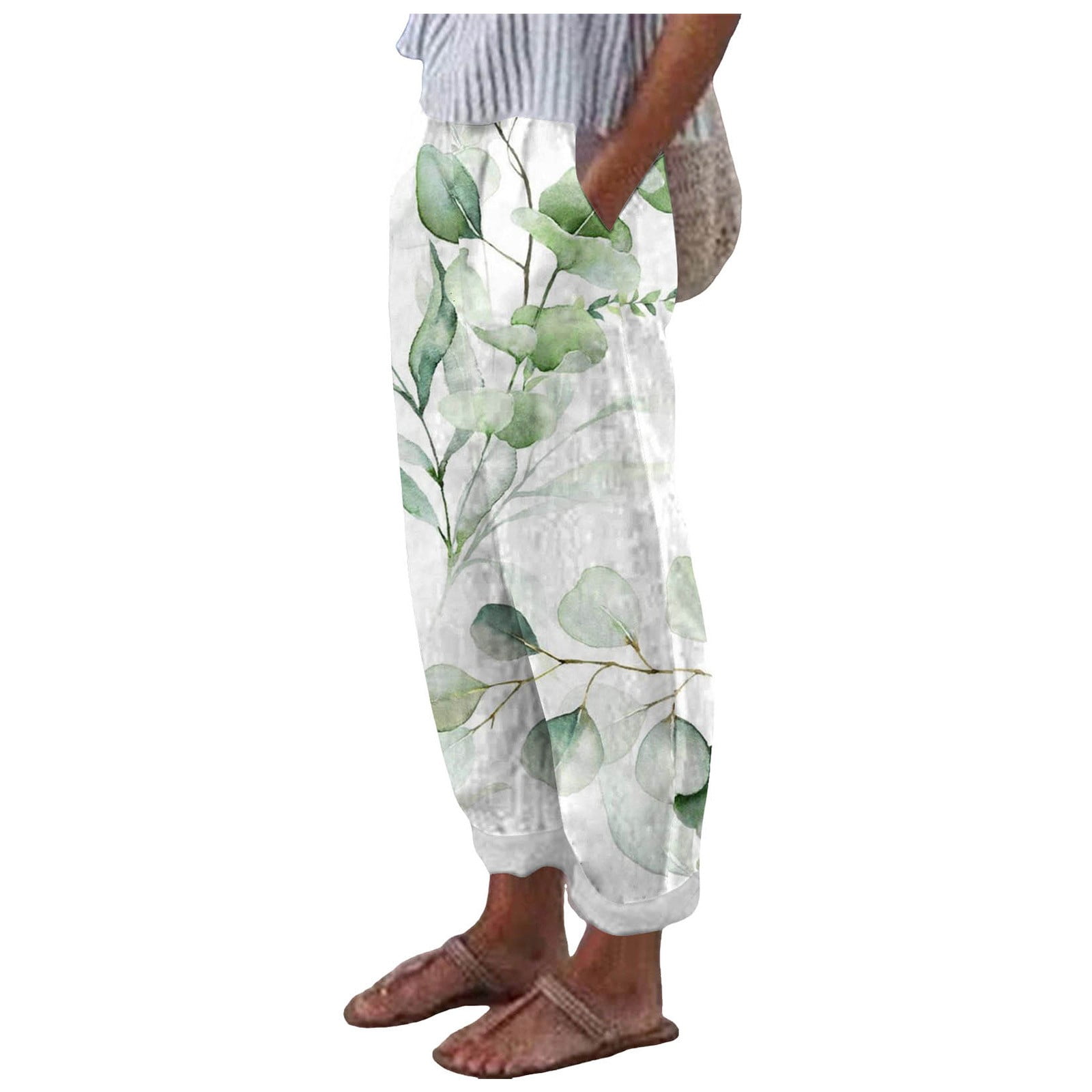 Mnyotv Pants Womens Linen Pants With Pockets High Waist Comfy White