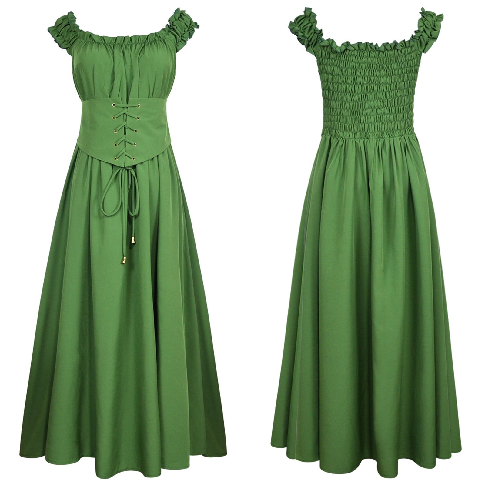 Mnyycxen Corset Dress for Women Renaissance Cottagecore Dress with ...