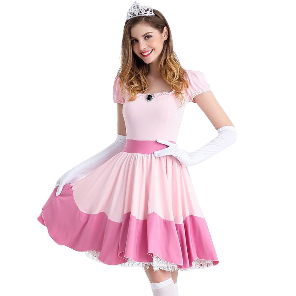 Mnyycxen Women's Halloween Dress Short Sleeve Square Neck Mini Princess ...