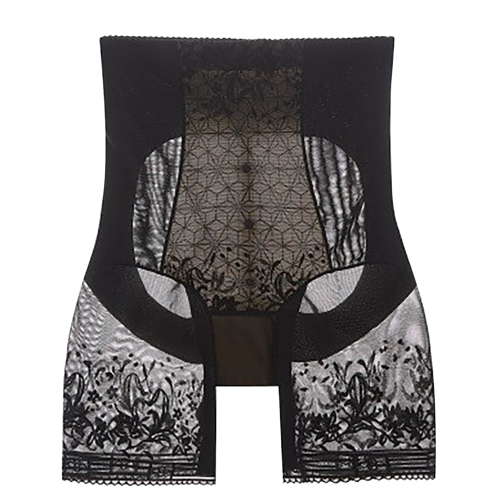 Mnyycxen Women's High Waist Lace Shapewear Tummy Control Hip Lift Sheer ...