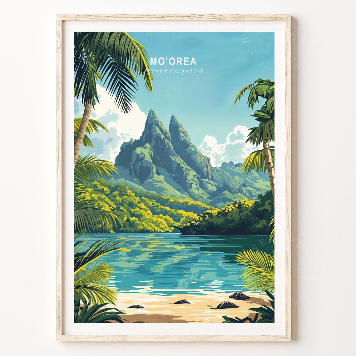 Mo'Orea French Polynesia Wall Art Print, French Polynesia Travel Poster ...
