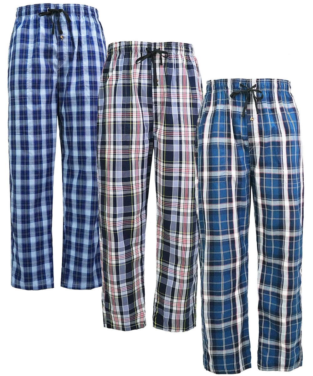 MoFiz Men's Plaid Print Woven Pajama Pants Cotton Lounge Sleepwear ...
