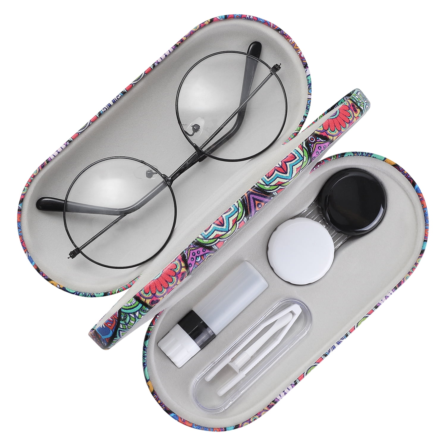 MoKo 2 in 1 Double Eyeglass Case, Contact Lens Case with Mirror ...