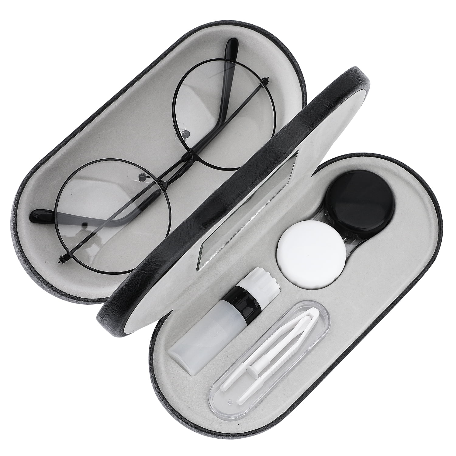 MoKo 2 in 1 Eyeglass & Contact Lens Case, Portable Double Sided Holder ...