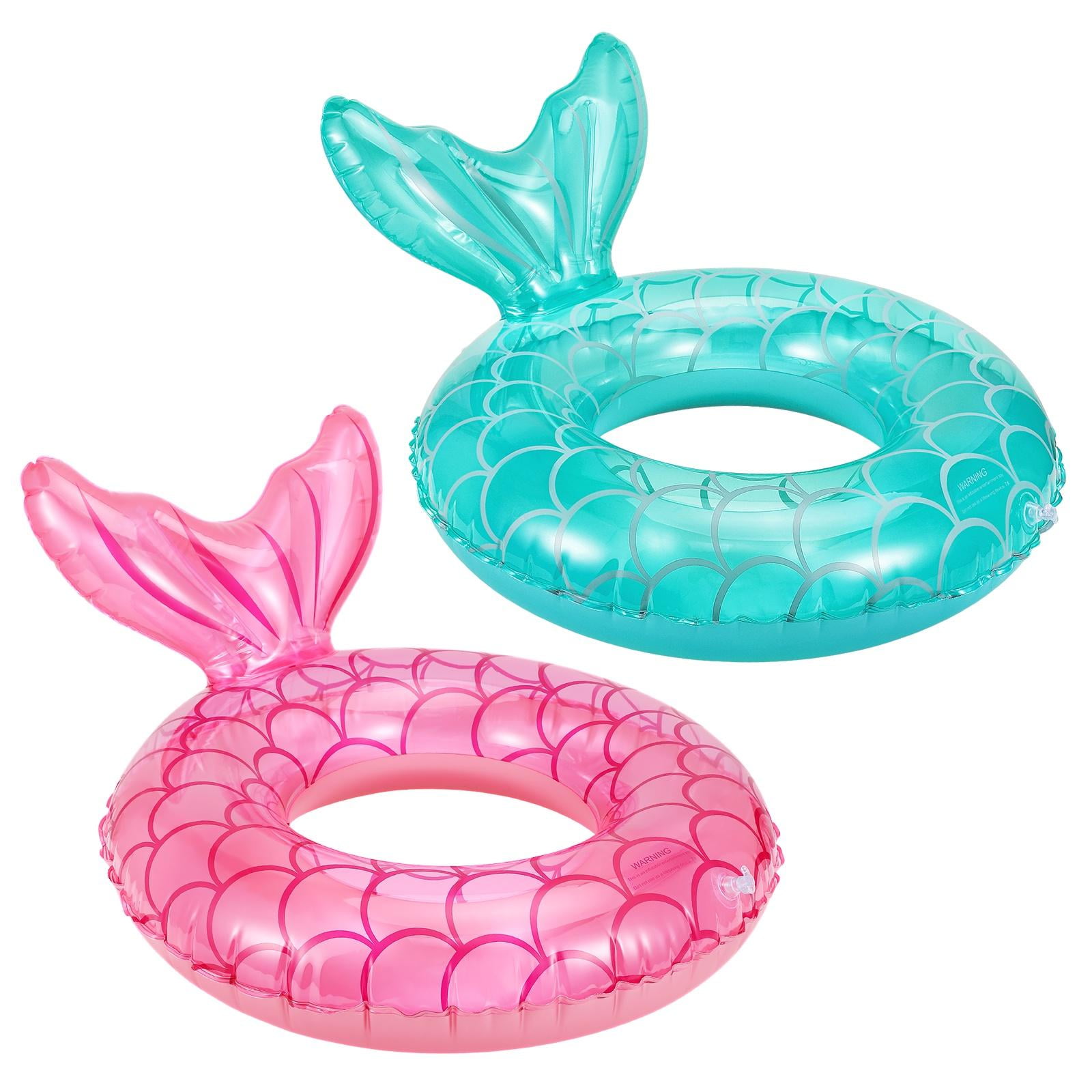 MoKo 2 Pack Mermaid Tail Pool Floaties for Kids, Inflatable Swimming ...