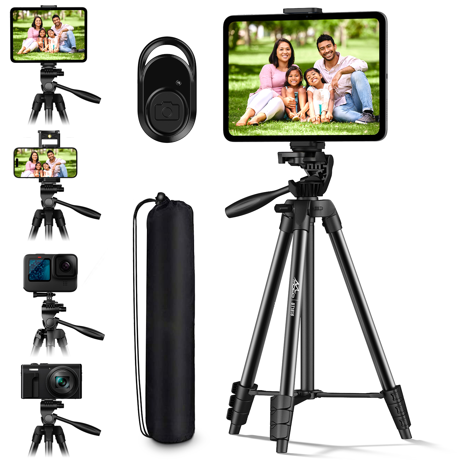 Onn. Adjustable Mini Tripod Stand for Cameras/GoPros/Smartphone Devices ...