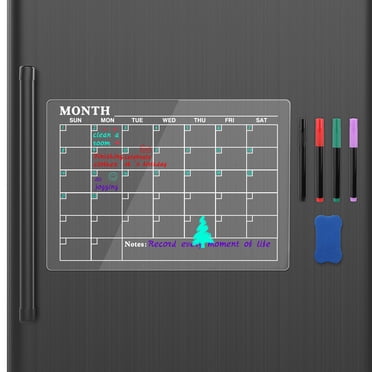 White Dry Erase Magnetic Monthly Calendar , Whiteboard with Menu 18"x14 ...
