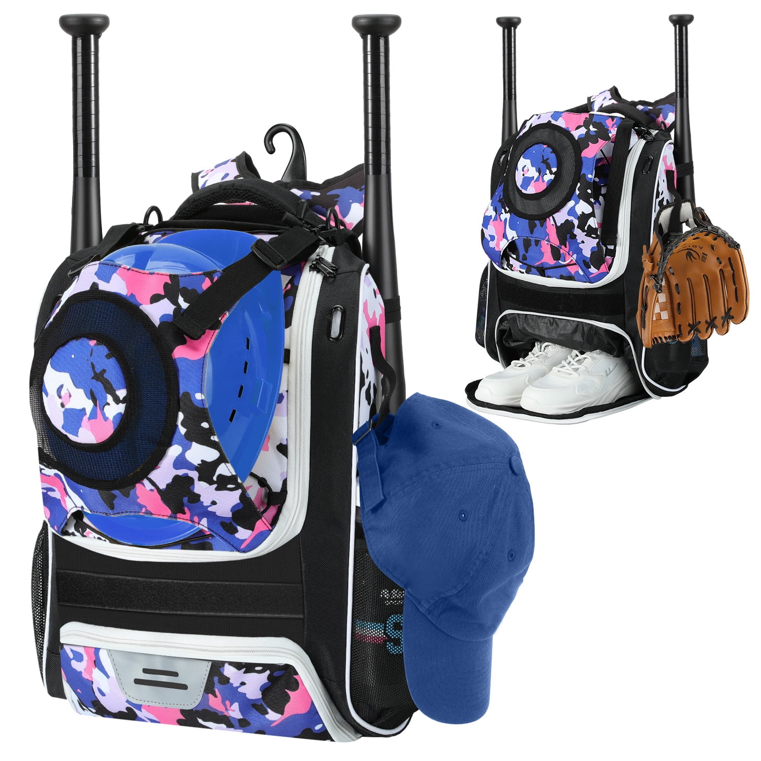 MoKo Baseball Backpack with External Helmet Holder & Shoe Compartment ...
