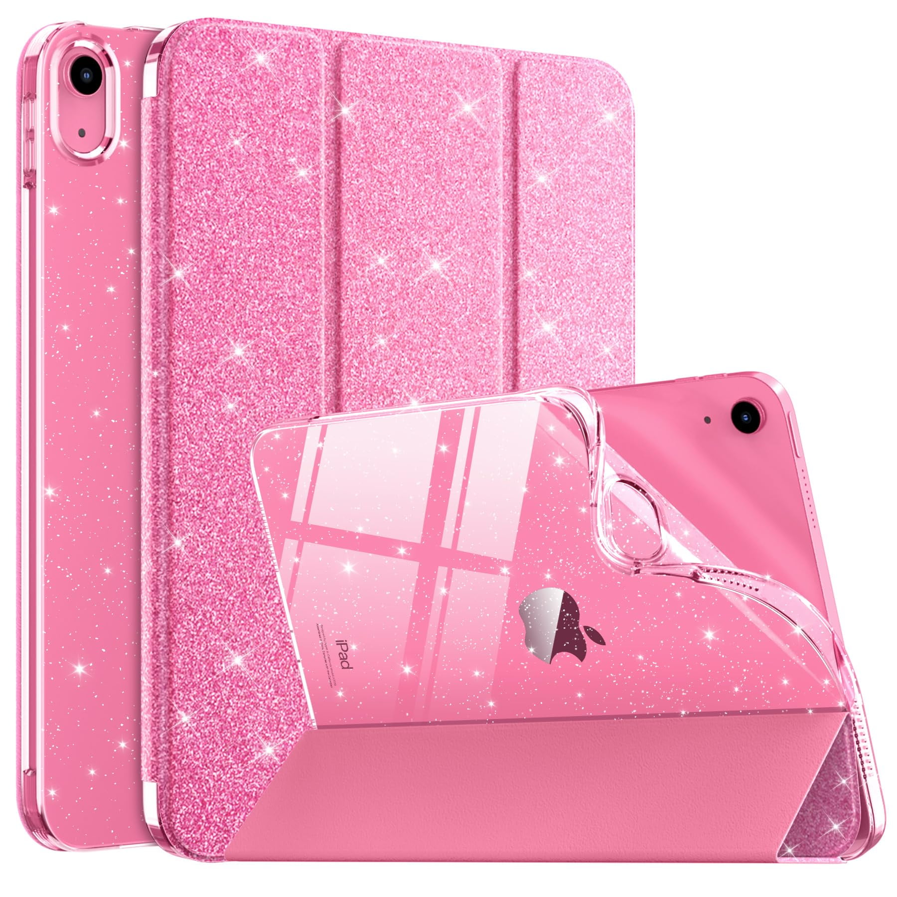 MoKo, iPad Case, A16, Glitter Pink with Clear TPU Back Shell - Walmart.com