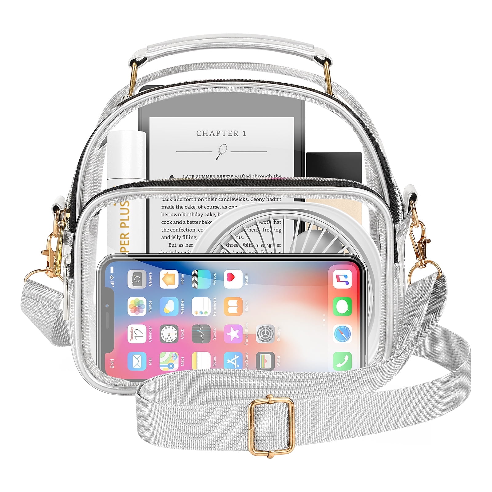 MoKo Clear Bag Stadium Approved Small Crossbody Messenger Bag for ...