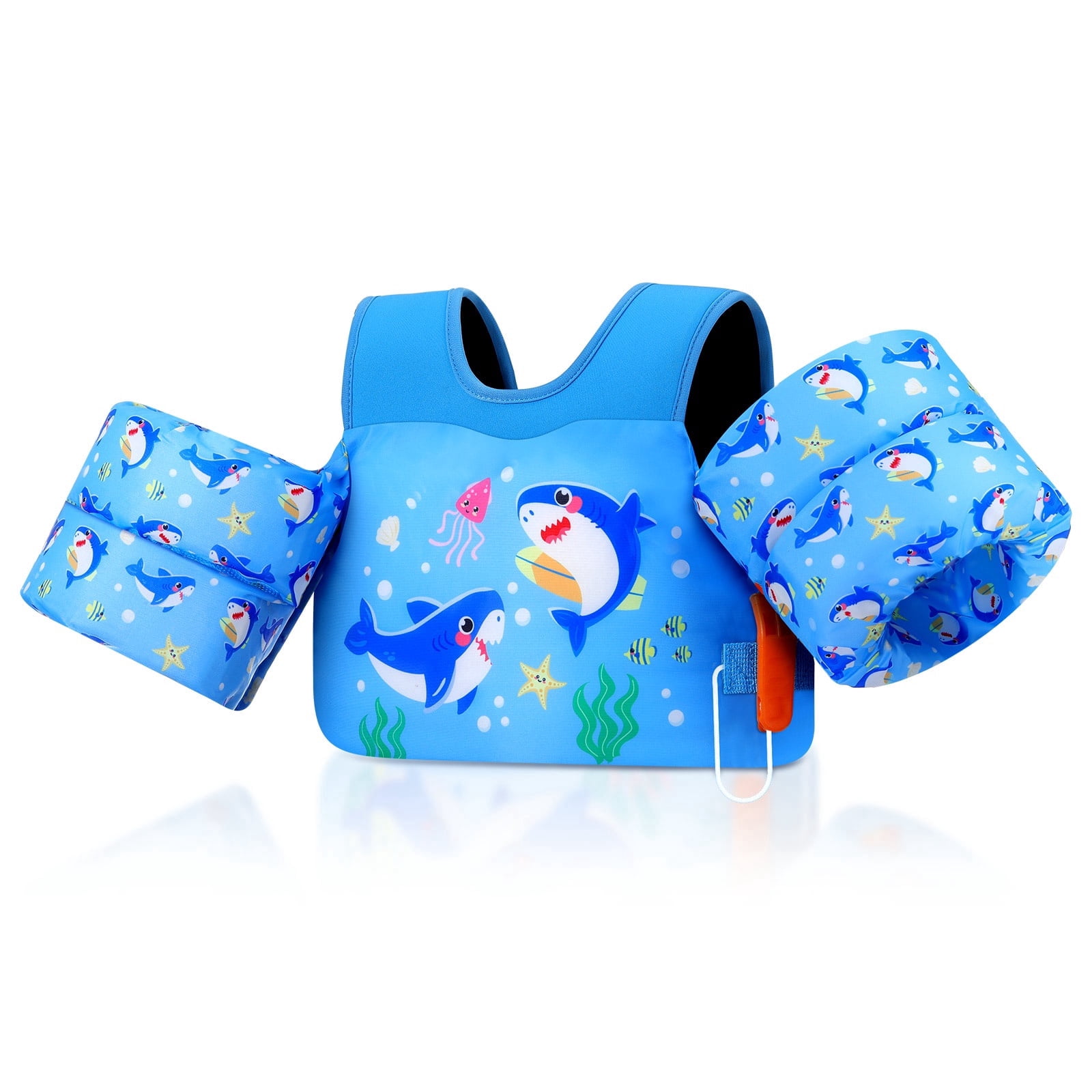MoKo Kids Swim Vest, Nylon EPE Foam Floaties for 30-70lbs, Toddler Arm ...
