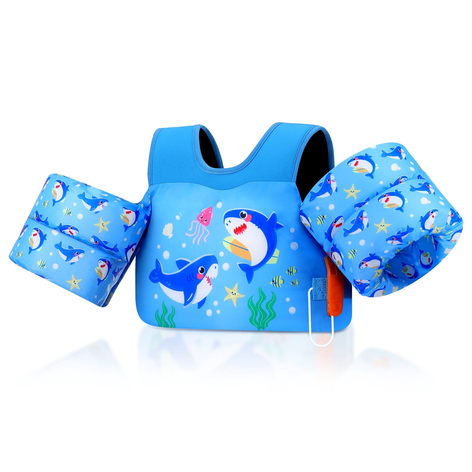 MoKo Kids Swim Vest, Nylon EPE Foam Floaties for 30-70lbs, Toddler Arm ...