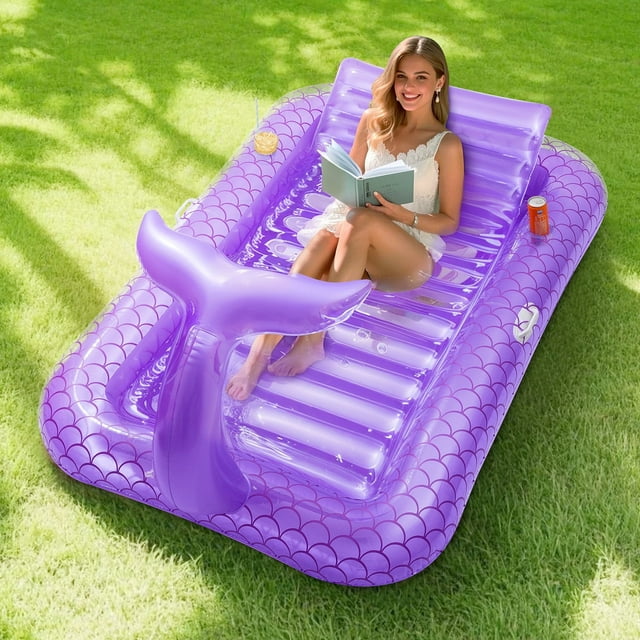 MoKo Pool Floats Adult, Large Floating Bed with Ice Bar, Tanning Bed ...