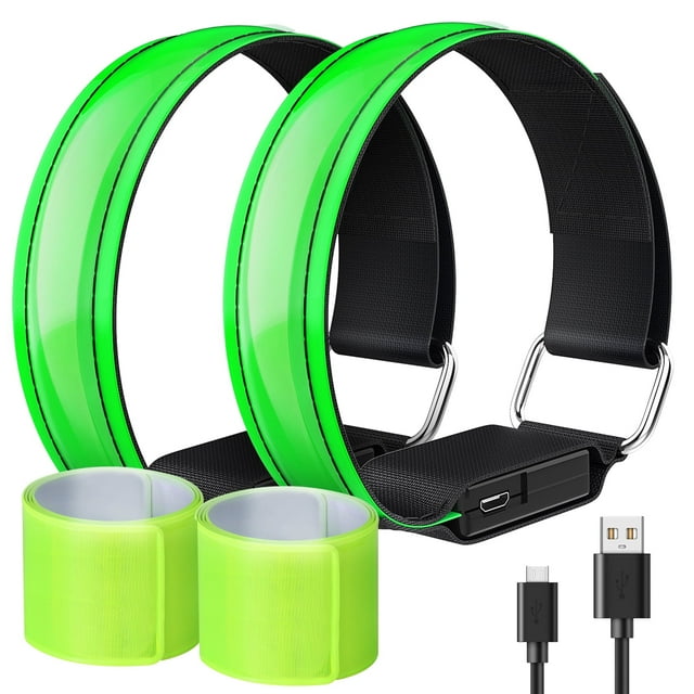 MoKo Running Light for Runners, 4pcs Reflector Gear LED Rechargeable ...